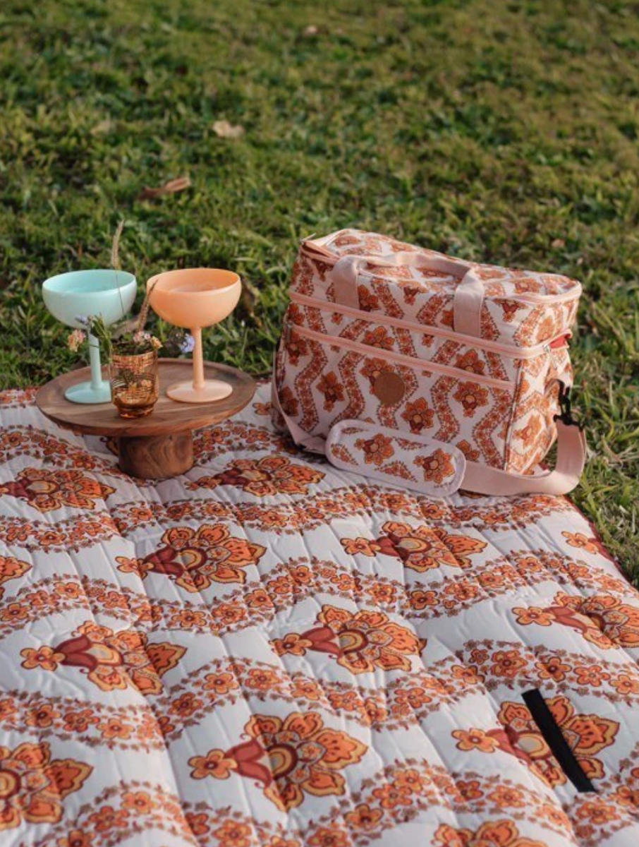 Waterproof Picnic Mat -- ‘Lotus Fleur’ – The Bower
